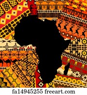 Free art print of Africa map with African typography made of patchwork ...