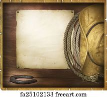 Free art print of Cowboy hat and lasso on fence American ranch. Cowboy ...
