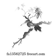 Free art print of Symbol of chinese crane bird on white background ...