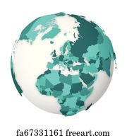 Free art print of Blank political map of Africa. 3D Earth globe with ...