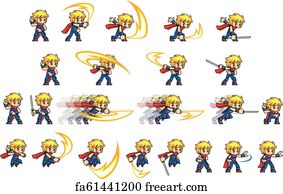 Free art print of Black Ninja Attack Game Sprites Template Illustration ...