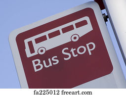 Free art print of School bus stop sign. Wide angle view of schol bus ...