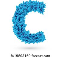 Free art print of Blue letter C. Blue floral capital letter C in frame ...