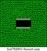 Free art print of Close up of computer circuit board in blue | FreeArt ...