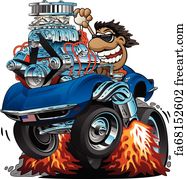 Free art print of Classic Muscle Car Popping a Wheelie, Huge Chrome ...