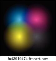 Free art print of Color wheel / color chart with blended, faded circles ...