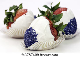 Free art print of Colorful strawberries. Red white and blue ...