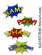 Free art print of Pow comic. POW. Vector poster comic strip style with ...