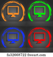Free art print of Computer widescreen monitor icon symbol. Fashionable ...