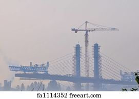 Free art print of Bridge in fog. Wooden bridge engulfed by dense fog ...