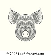 Free art print of Engraving of stylized psychedelic rabbit portrait on ...