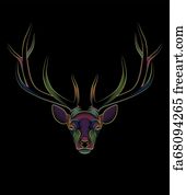 Free art print of Engraving of stylized psychedelic rabbit portrait on ...