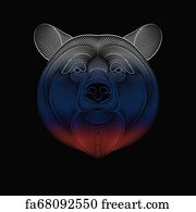 Free art print of Engraving of stylized psychedelic rabbit portrait on ...