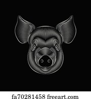 Free art print of Engraving of stylized psychedelic rabbit portrait on ...