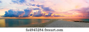 Free art print of Ocean, beach and sunset. Ocean, beach and sunset ...