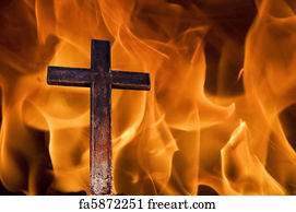 Free art print of Cross on fire | FreeArt | fa5872251