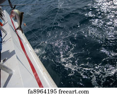 Free art print of Row of Deep Sea Fishing Rods on Boat. Row of five ...