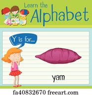 Free art print of Flashcard letter Y is for yellow. Flashcard letter Y ...