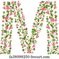 Free art print of Ornate capital letter font consisting of the spring ...