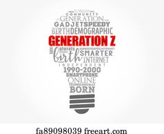 Free art print of Generation Z light bulb Word Cloud collage, concept ...