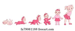 Free art print of Baby growth process. Life cycle stages development ...