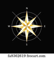 Free art print of Vector Compass Rose. Illustration of a Vector hi ...