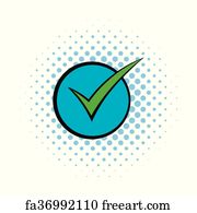 Free art print of Green tick, check mark icon cartoon. Green tick ...