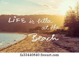 Free art print of Handwritten text over sunset beach background ...