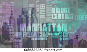 Free art print of Watercolor drawing of New York cityscape, USA ...