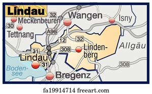 Free art print of Map of lindau. Map of lindau with highways | FreeArt ...