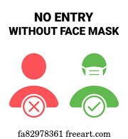 Free art print of No entry without face mask. Wear a mask. COVID-19 ...