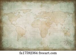 Free art print of Old world map background. Old nautical vintage world ...