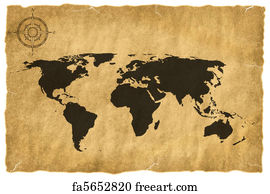 Free art print of Old world map background. Old nautical vintage world ...