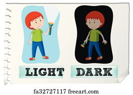 Free art print of Opposite adjectives heavy and light. Opposite ...