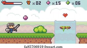 Free art print of Pixel art style, character in game arcade play vector ...