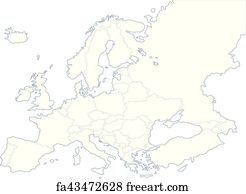Free art print of Political map of Europe in gray color with white ...