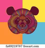 Free art print of Engraving of stylized psychedelic rabbit portrait on ...