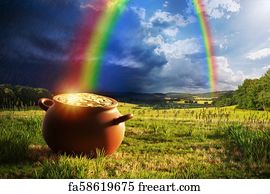 Free Pot Full Of Gold At The End Of The Rainbow Art Prints and Artworks ...