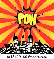 Free art print of Pow comic. POW. Vector poster comic strip style with ...