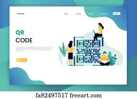 Free art print of QR code scanning vector illustration concept, people use smartphone and scan ...