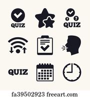 Free art print of Quiz icons. Checklist with check mark symbol. Sale ...