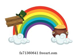 Free art print of Pot of gold with magic rainbow. Pot of gold with ...