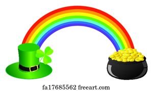 Free art print of Pot of gold with magic rainbow. Pot of gold with ...