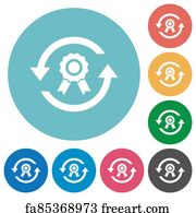 Free Renew Certificate Flat Round Icons Art Prints and Artworks | FreeArt