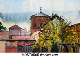 Free art print of Roman cityscape painted by pencil | FreeArt | fa10846999