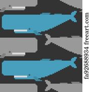 Free art print of Dorado fish pixel art. 8 bit Mahi Mahi pixelated ...