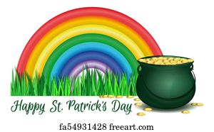 Free art print of Pot of gold with magic rainbow. Pot of gold with ...