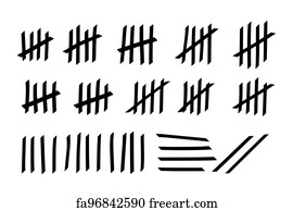 Free art print of Tally marks to count days in prison. Tally marks for ...