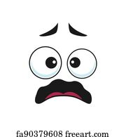 Free art print of Terrified emoticon isolated emoji in horror shock ...