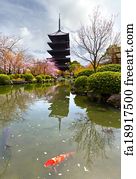 Free art print of Toji Pagoda in Kyoto, Japan. The wooden tower of To ...